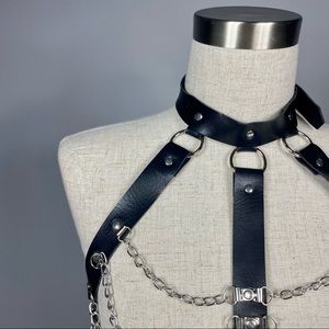 Unlisted | Accessories | Leather Chest Harness W Metal Chain | Poshmark